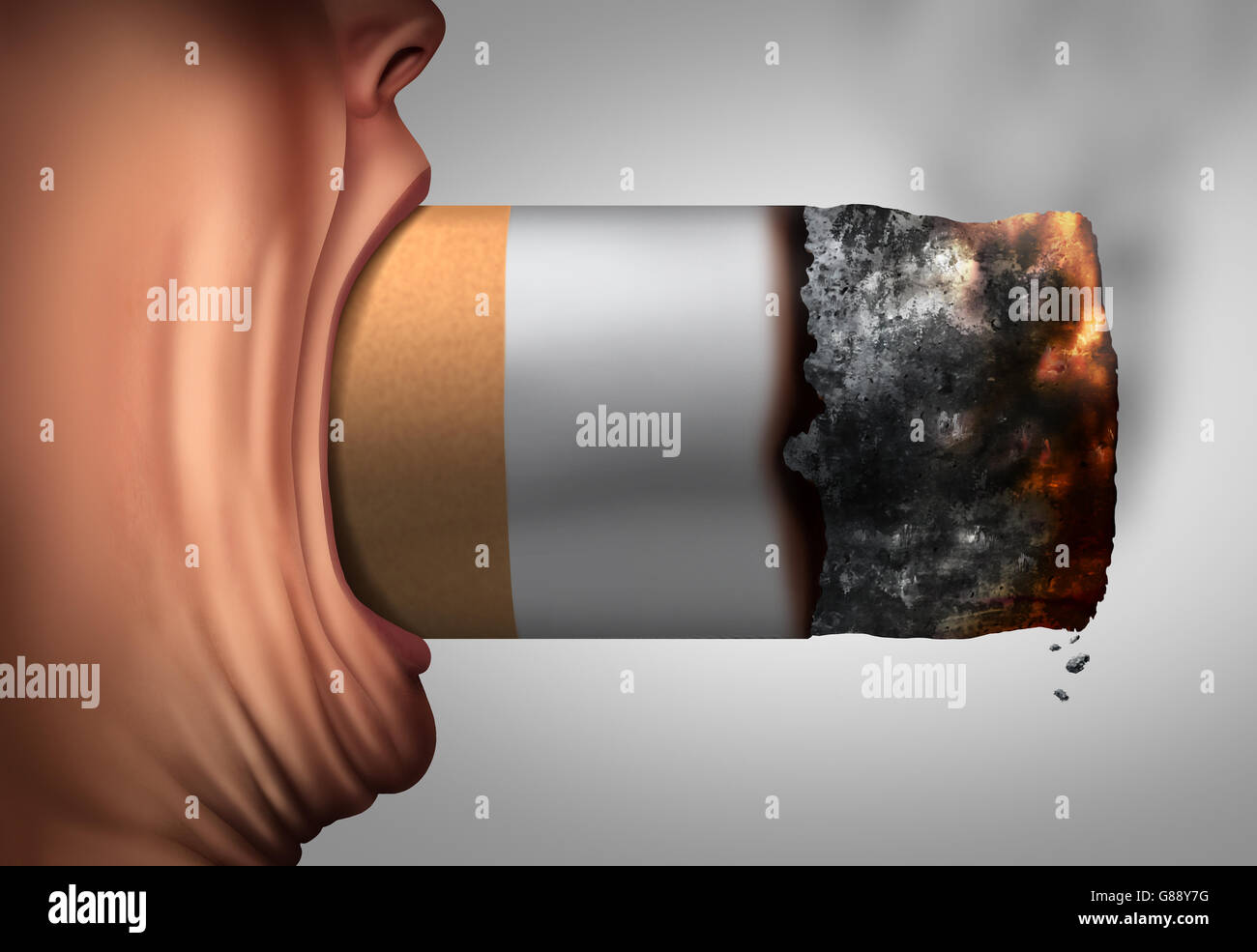 Smoking habit addiction to nicotine and tobacco concept as a smoker ...