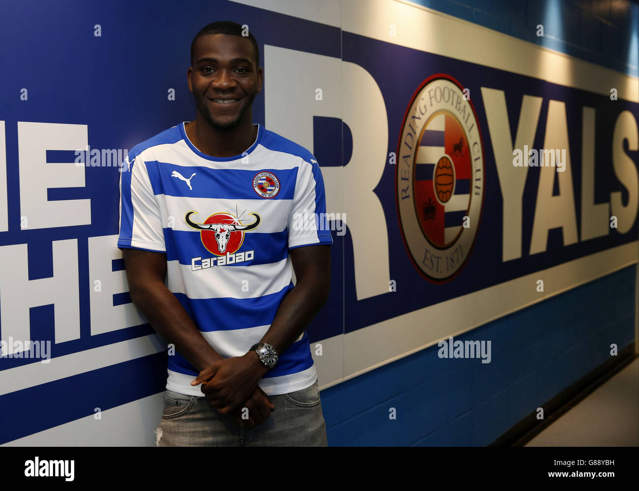 Ola John is unveiled as a latest signing of Reading FC Stock Photo - Alamy