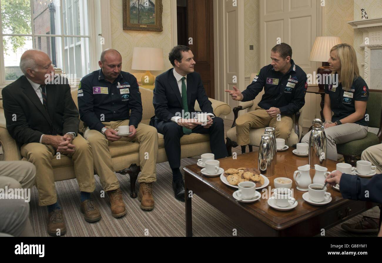 Chancellor George Osborne (centre) meets (from the left) Major General ...