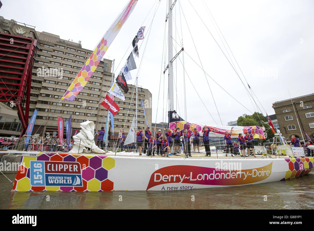 The Derry Londonderry Doire crew during day nine of the Clipper Round ...