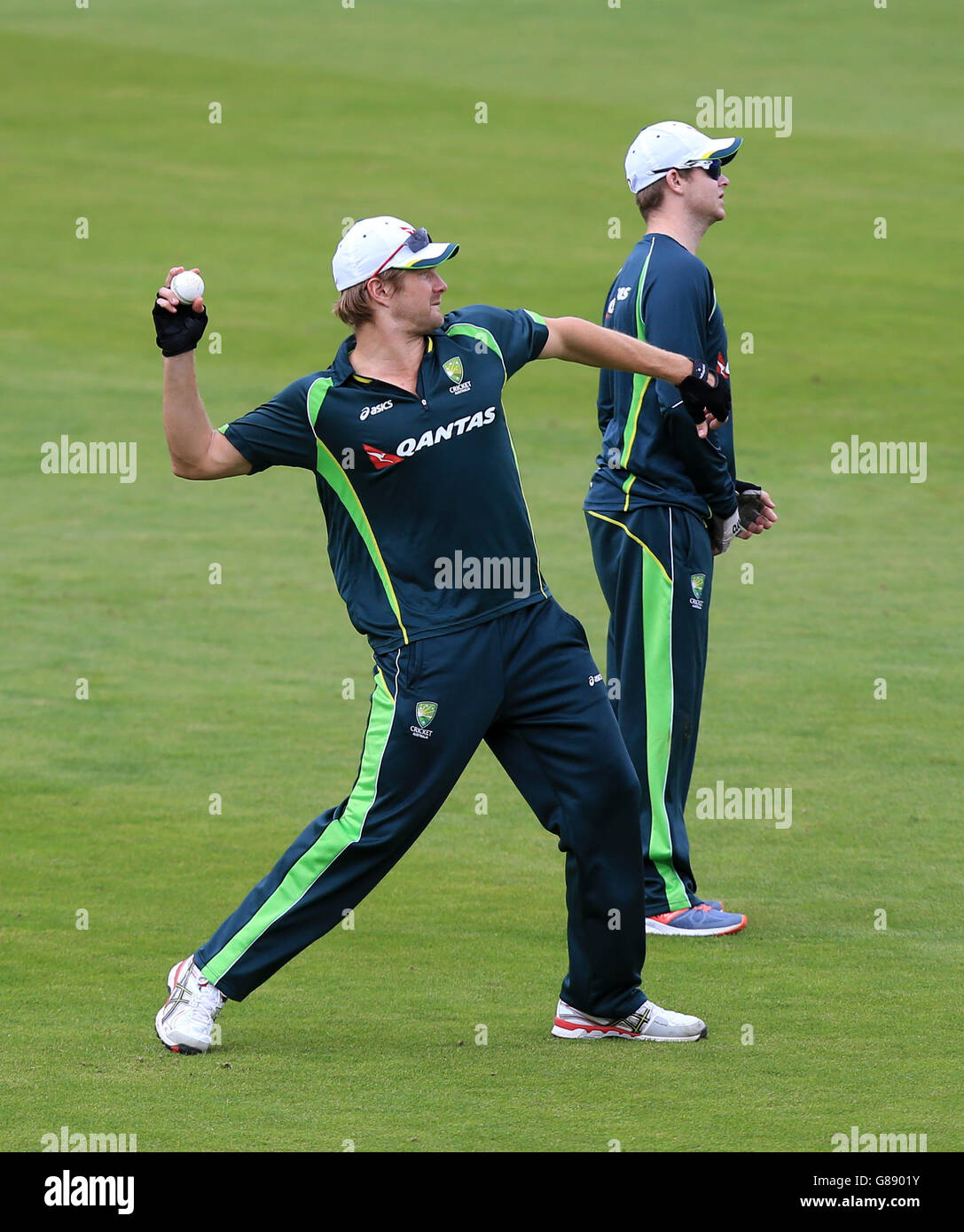 Australias shane during nets session at the ageas bowl hi-res stock ...