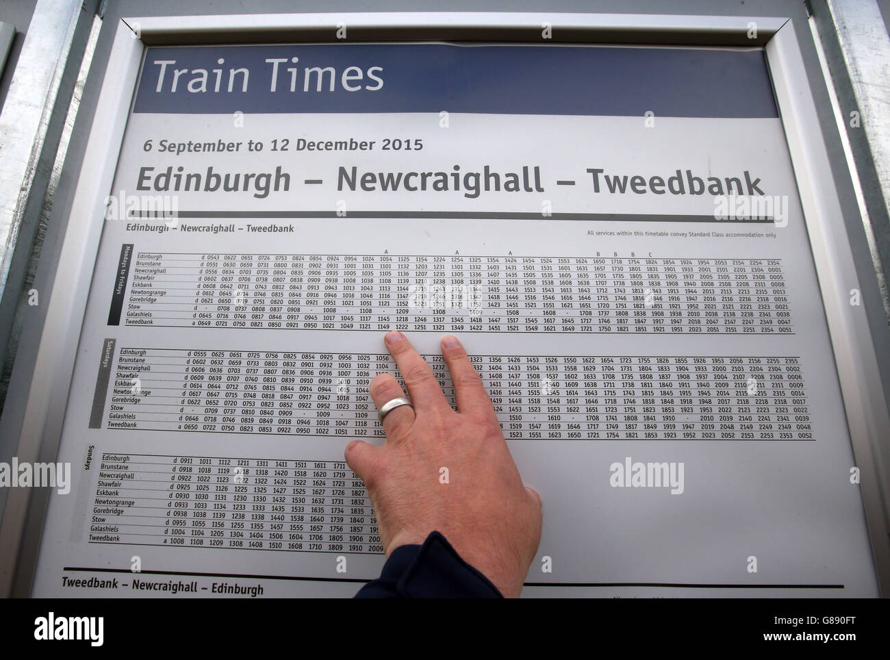 Train station timetable hi-res stock photography and images - Alamy