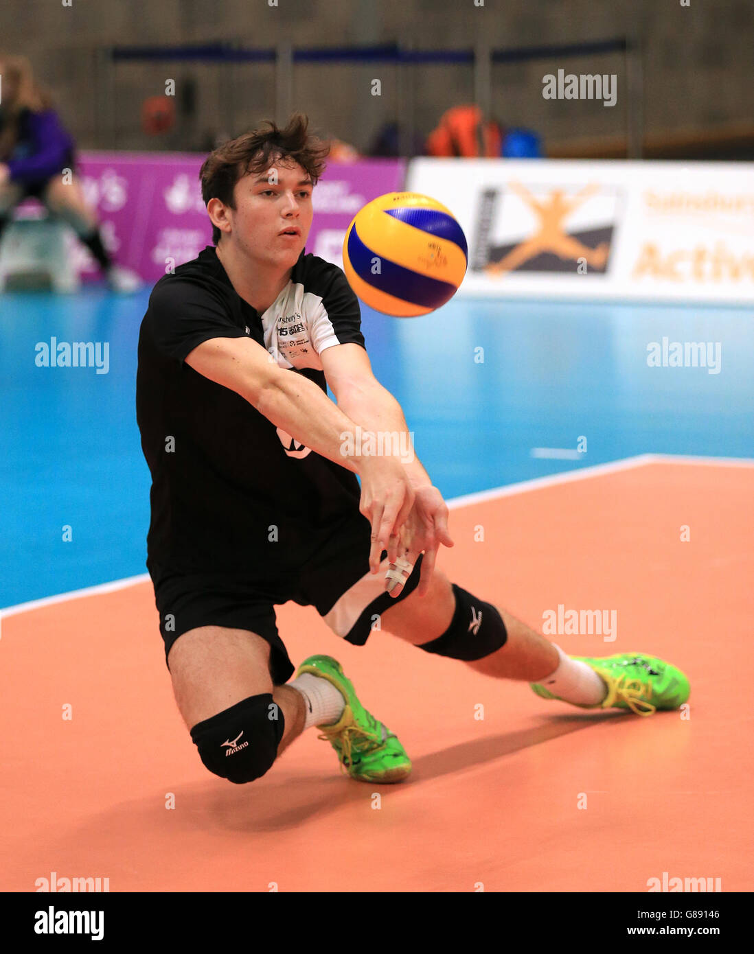 Daniel Thompson, England Cadet Men in volleyball action at The Sugden ...