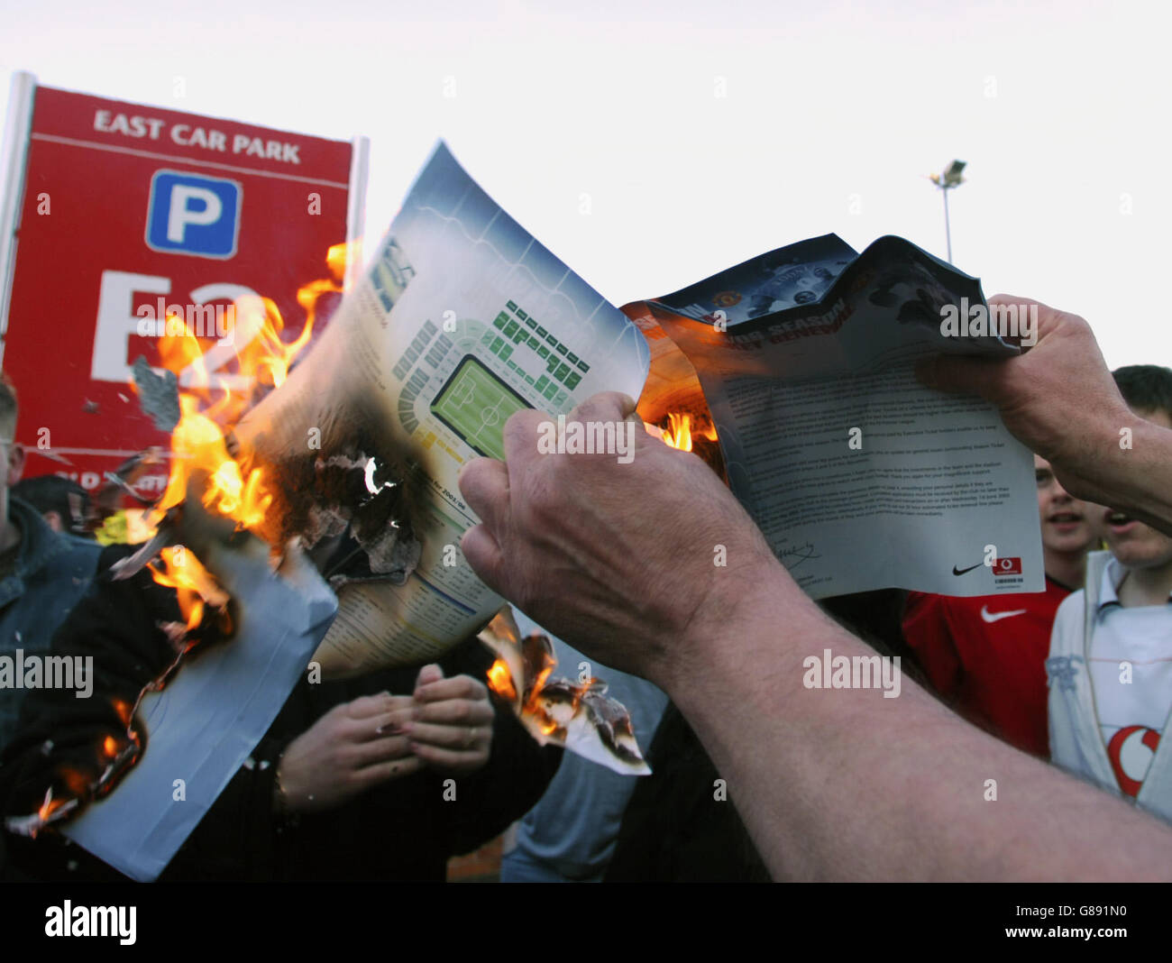 Football season ticket protest hi-res stock photography and images - Alamy