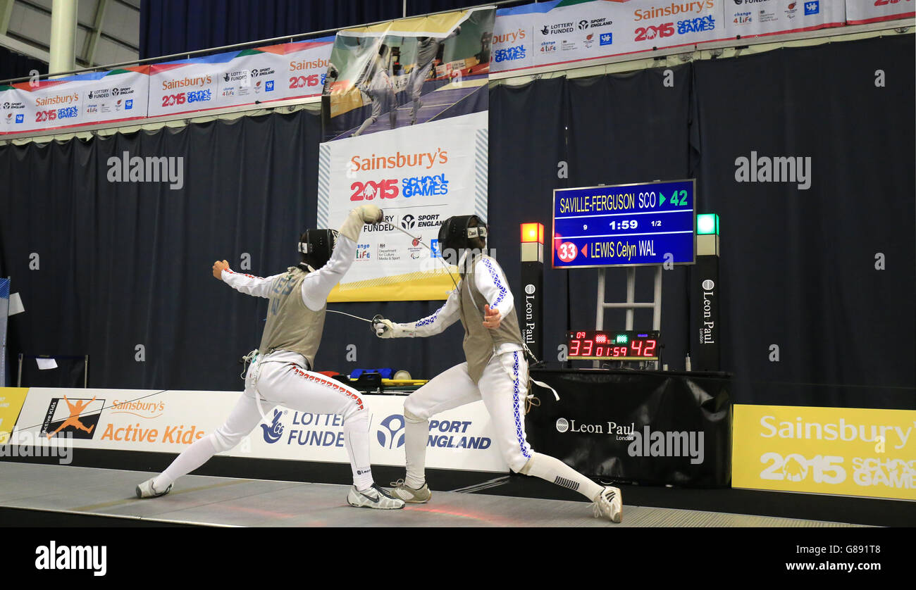 Celyn Lewis Wales (Left) and Comrie Saville-Ferguson (right) compete at ...