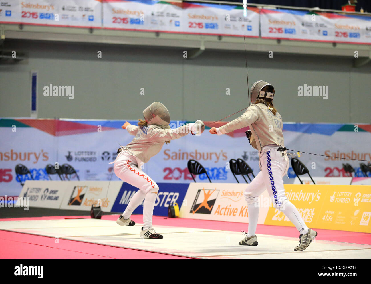 Katie Heeps (right) competes against Chloe Halliwell (left), in the ...