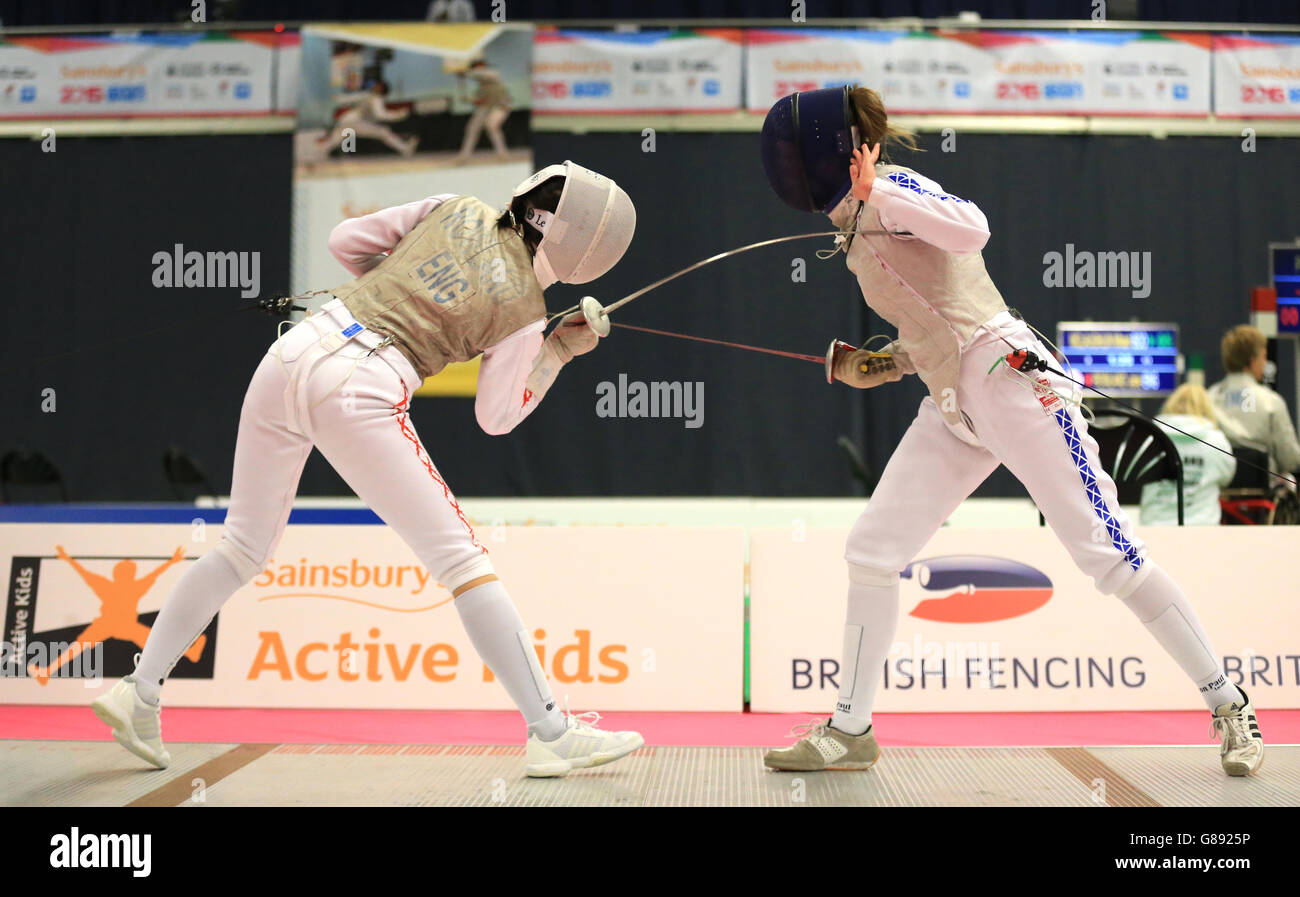 Jade Rowland (left) competes with Mhairi McLaughlin (right) in the ...
