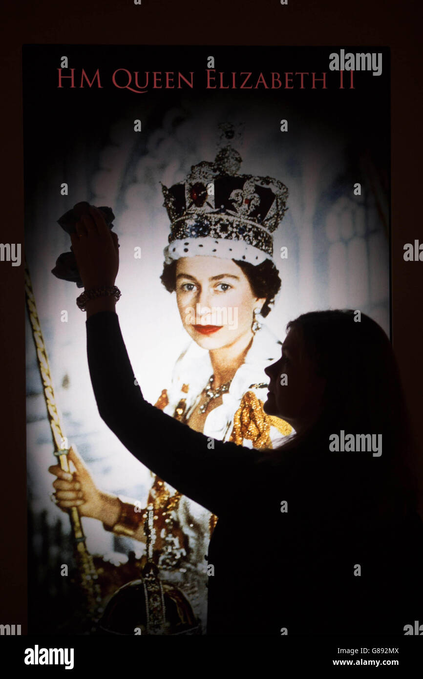 Rhiannon Goddard cleans a screen from the new film installation created ...
