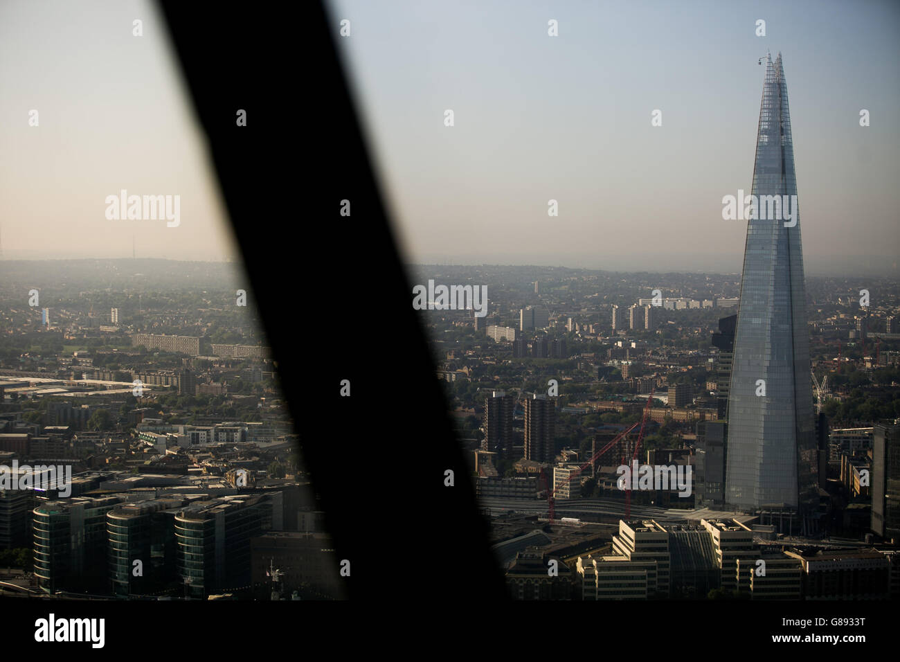 A panoramic view of the skyscraper The Shard and south London Stock ...