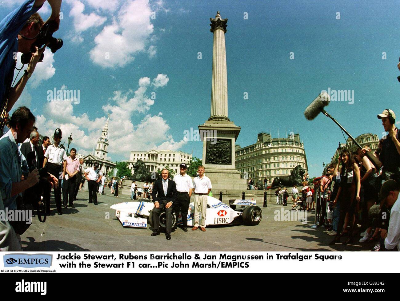Motor Racing: Stewart Grand Prix, Trafalgar Square, London Stock Photo ...