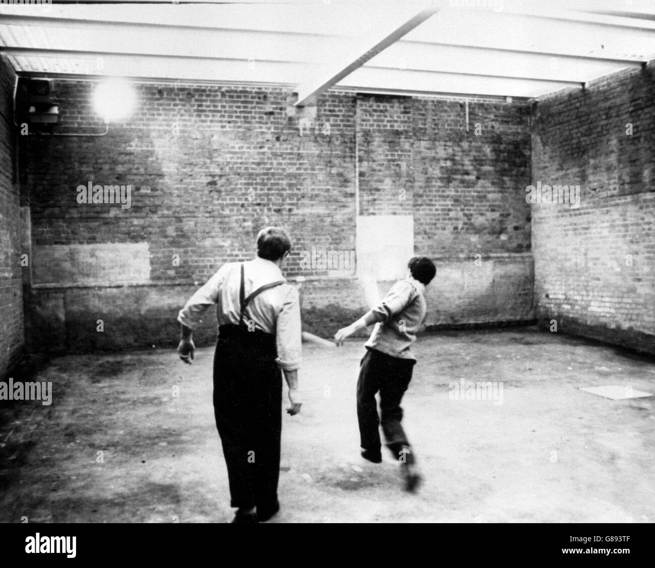 A covered exercise yard in the reconstructed maximum security wing of ...