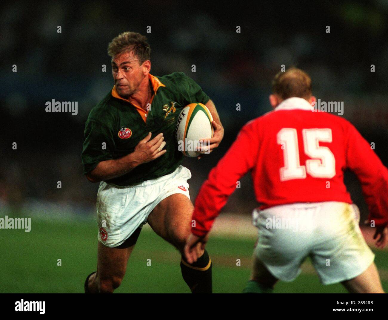 Andre Joubert, South Africa and Neil Jenkins, British Lions Stock Photo ...