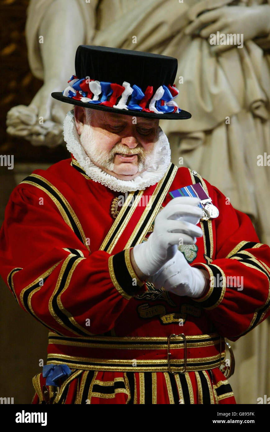 A Yeoman of the Guard inside the House of Lords, as part of a ...