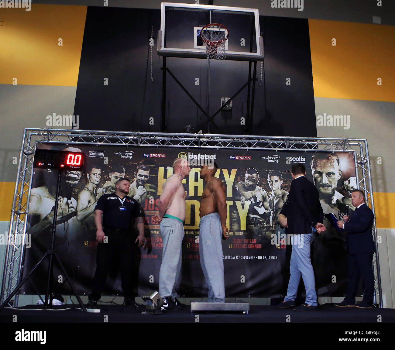 Gary cornish during the weigh in at the sports club hi-res stock ...