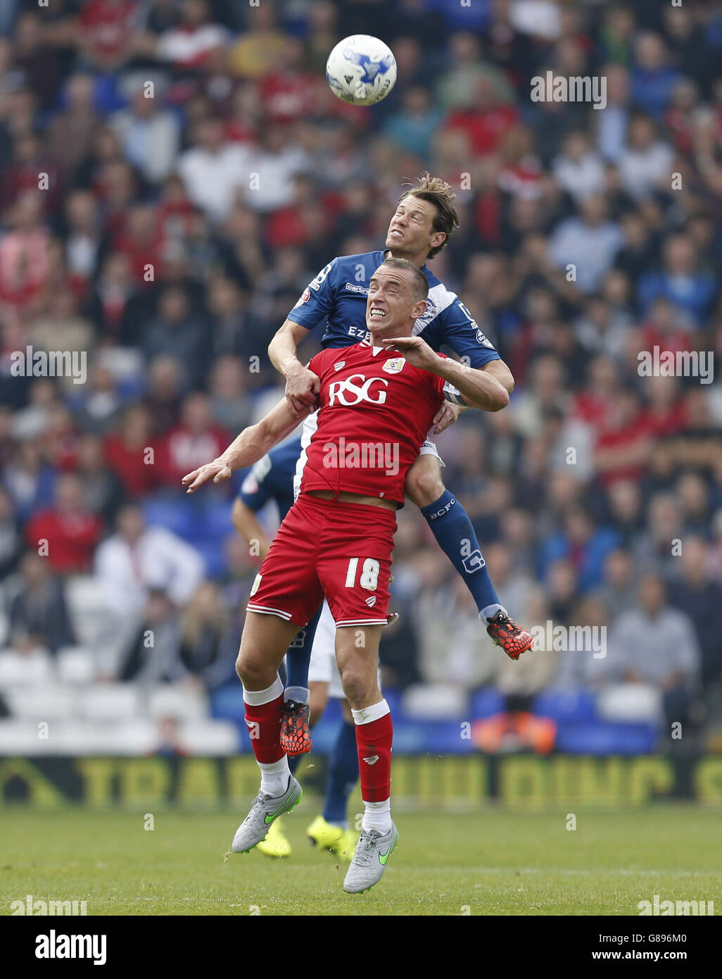 Birmingham City's Jonathan Spector (behind) and Bristol City's Aaron ...