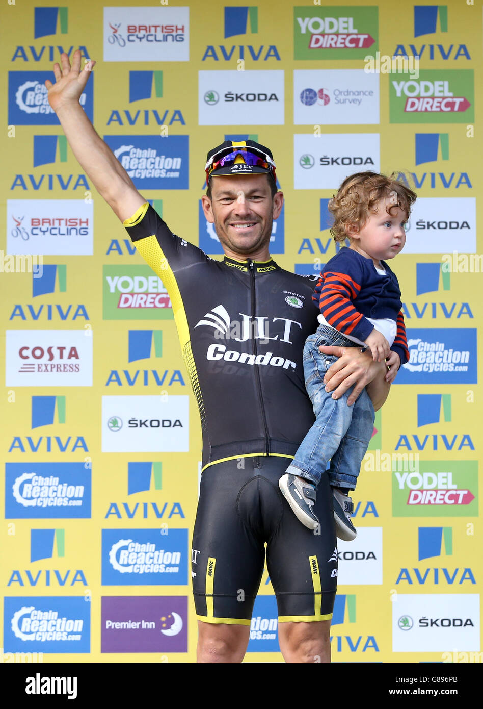 JLT Condor's Graham Briggs celebrates winning the combativity award ...