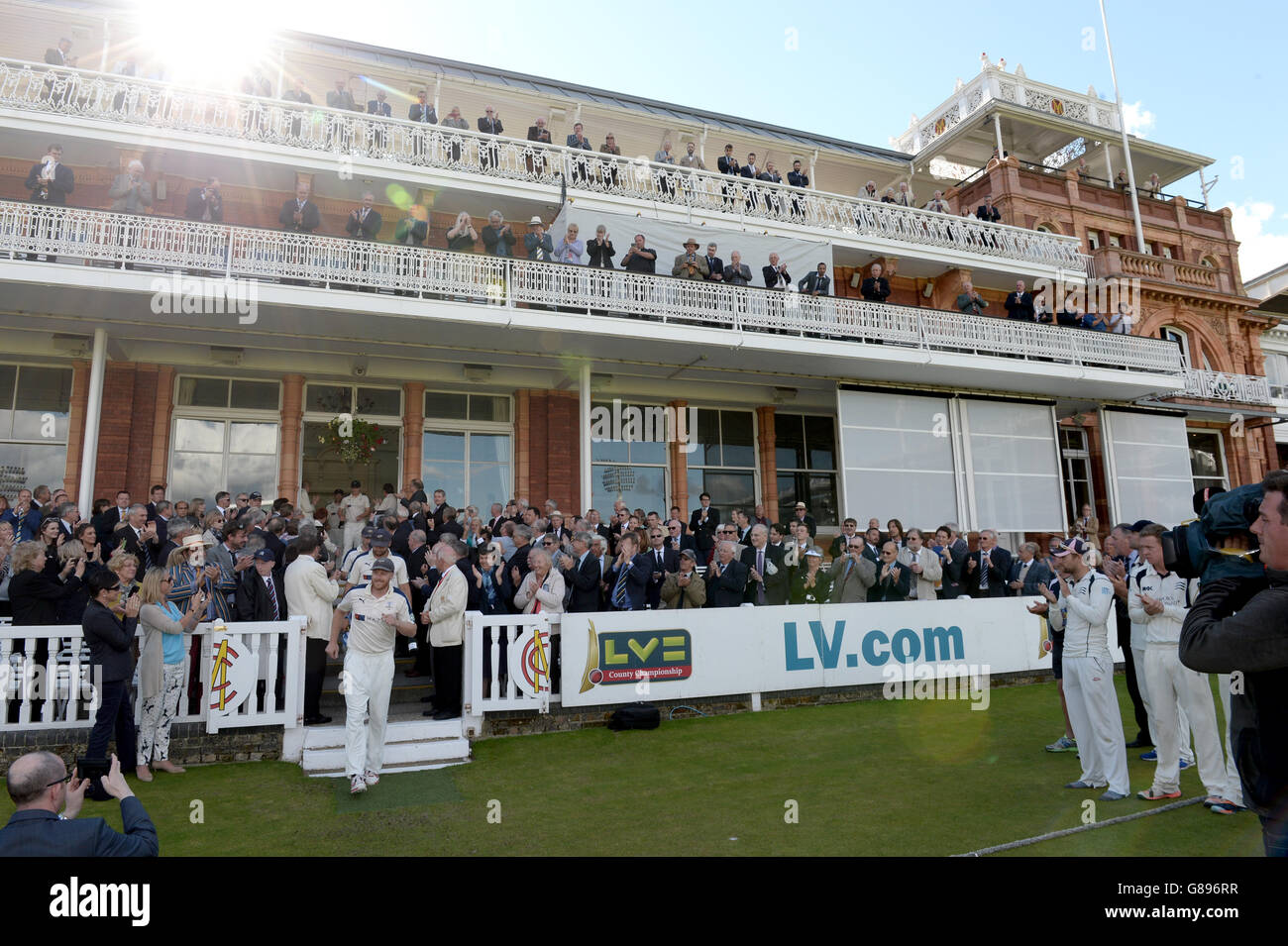 Yorkshire captain Andrew Gale leads his team onto the field before ...