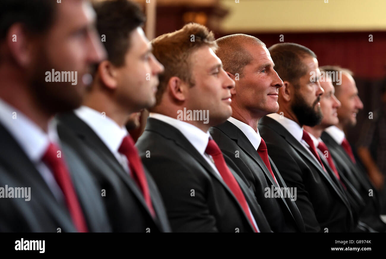 England head coach Stuart Lancaster (second right) during the welcome ...