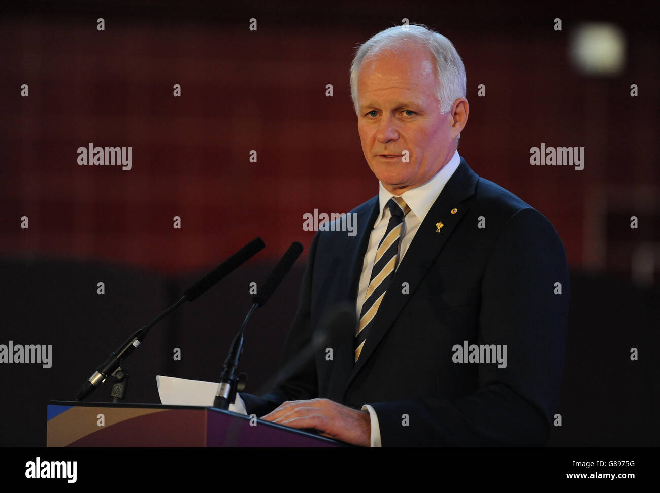 Rugby World Cup director Michael Hawker speaks during the welcome ...