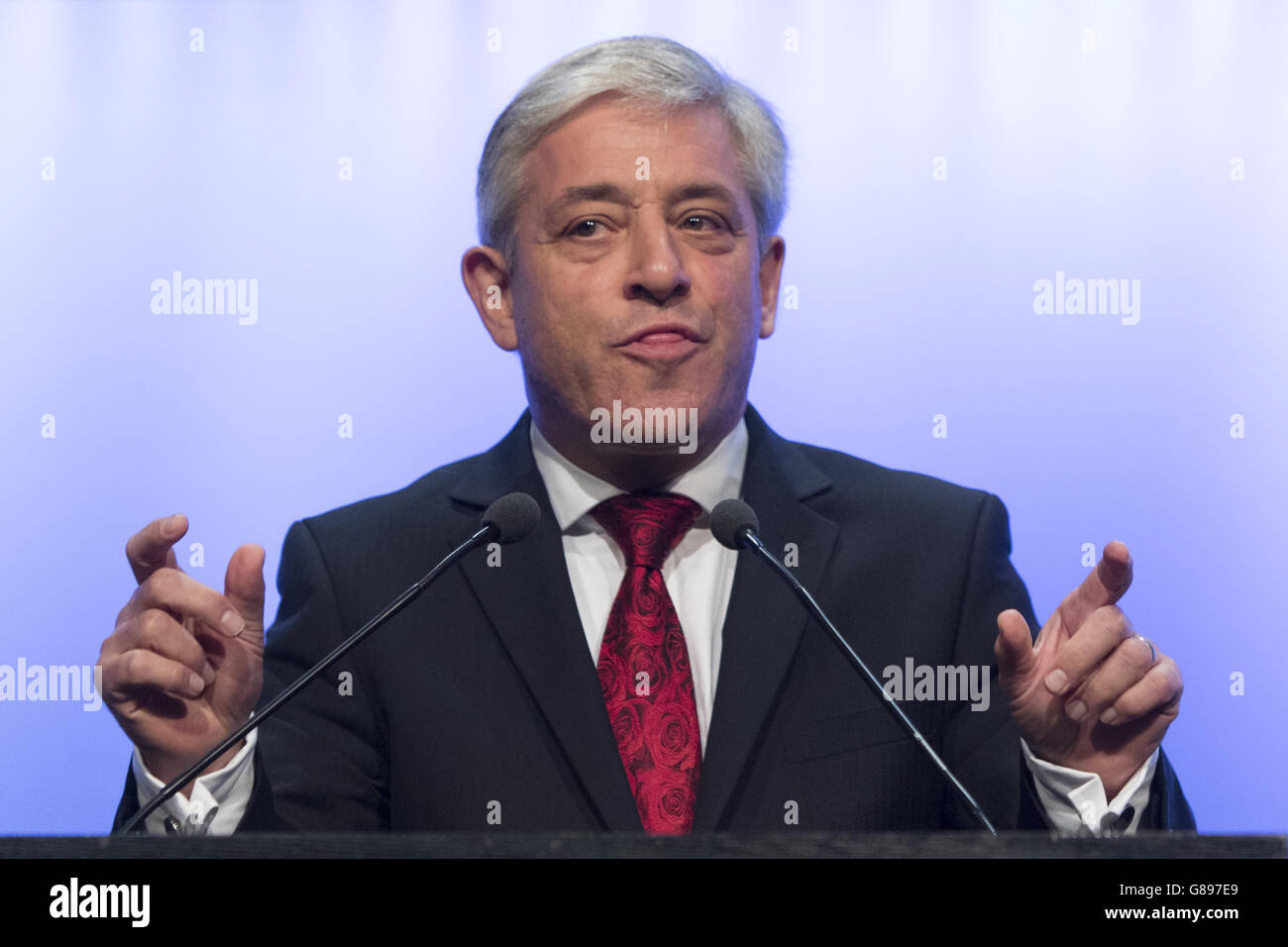 Speaker of the House of Commons John Bercow delivers his speech at the ...