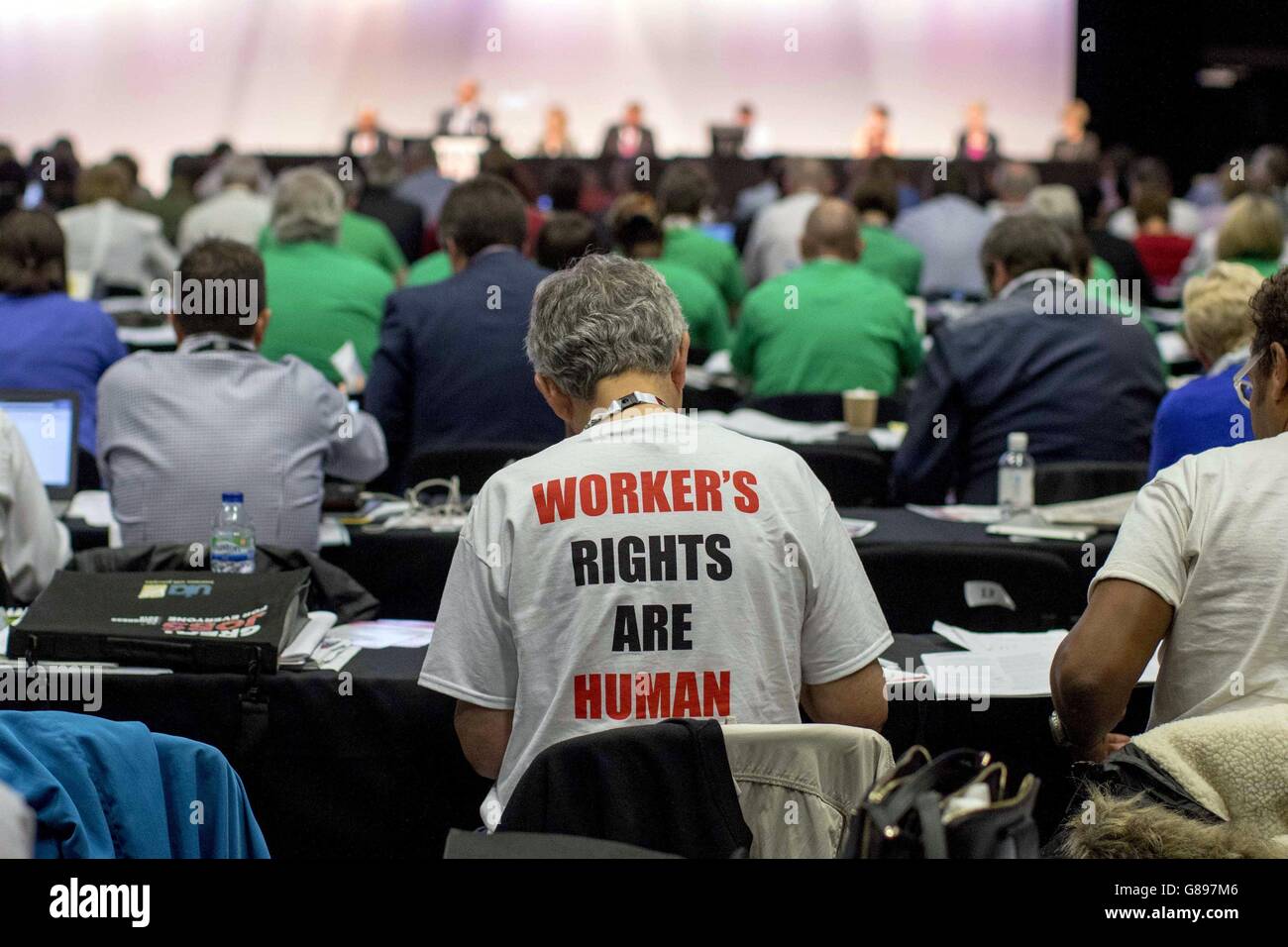 Delegates at the tuc congress at the brighton centre hi-res stock ...