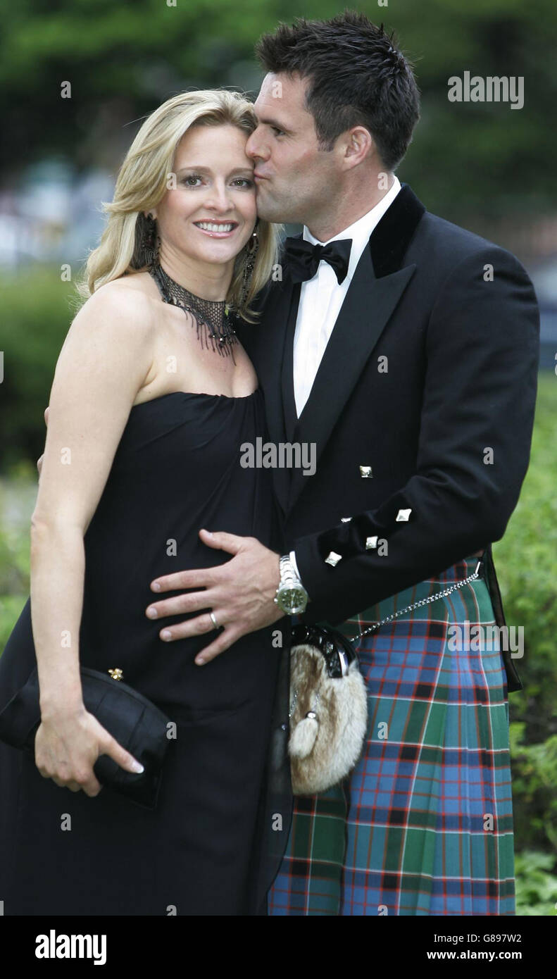 Ex-Scotland rugby union international Kenny Logan arrives with his wife ...