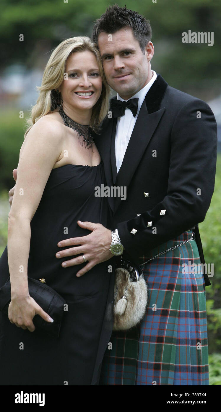 Ex scotland rugby union international kenny logan arrives with his wife ...