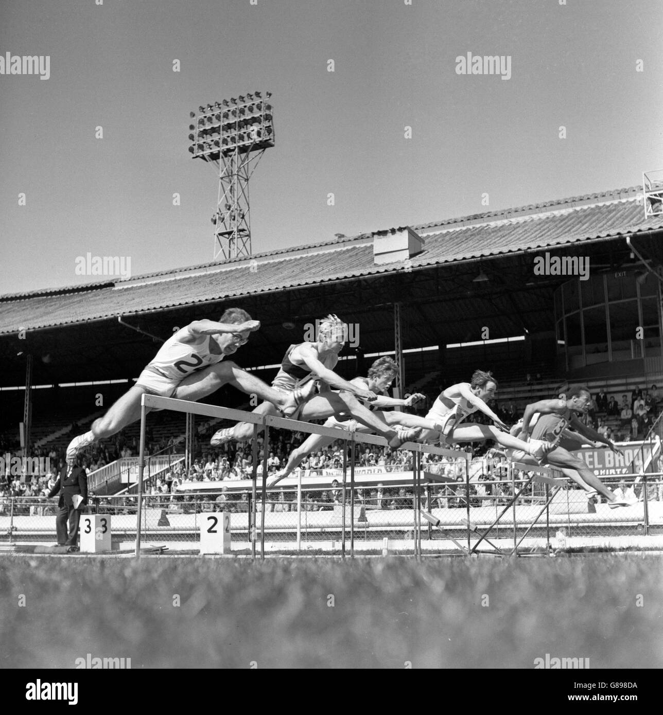Athletics - 120 Yards Hurdles Final - White City, London Stock Photo ...