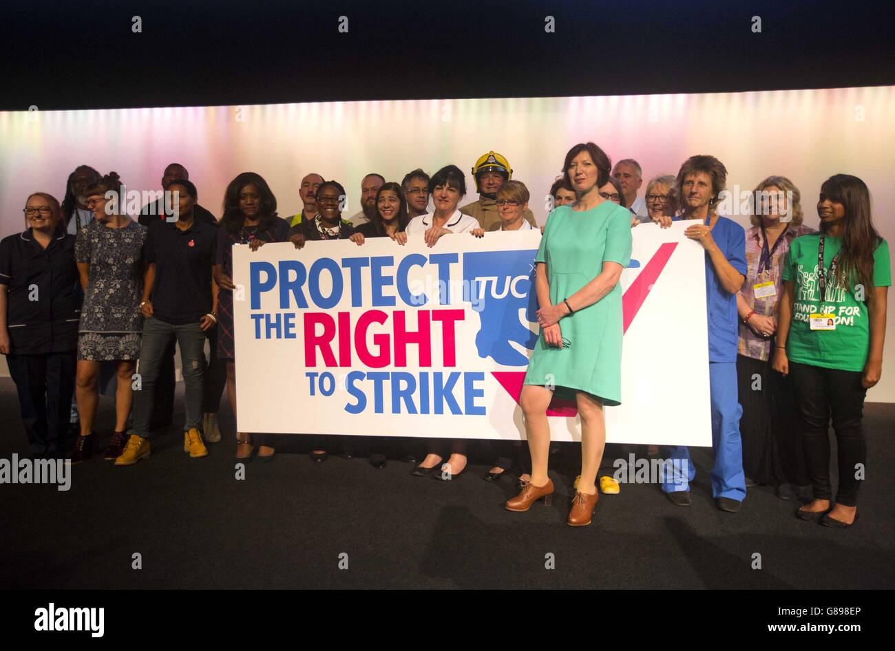 TUC General Secretary Frances O'Grady with Union representatives at the ...