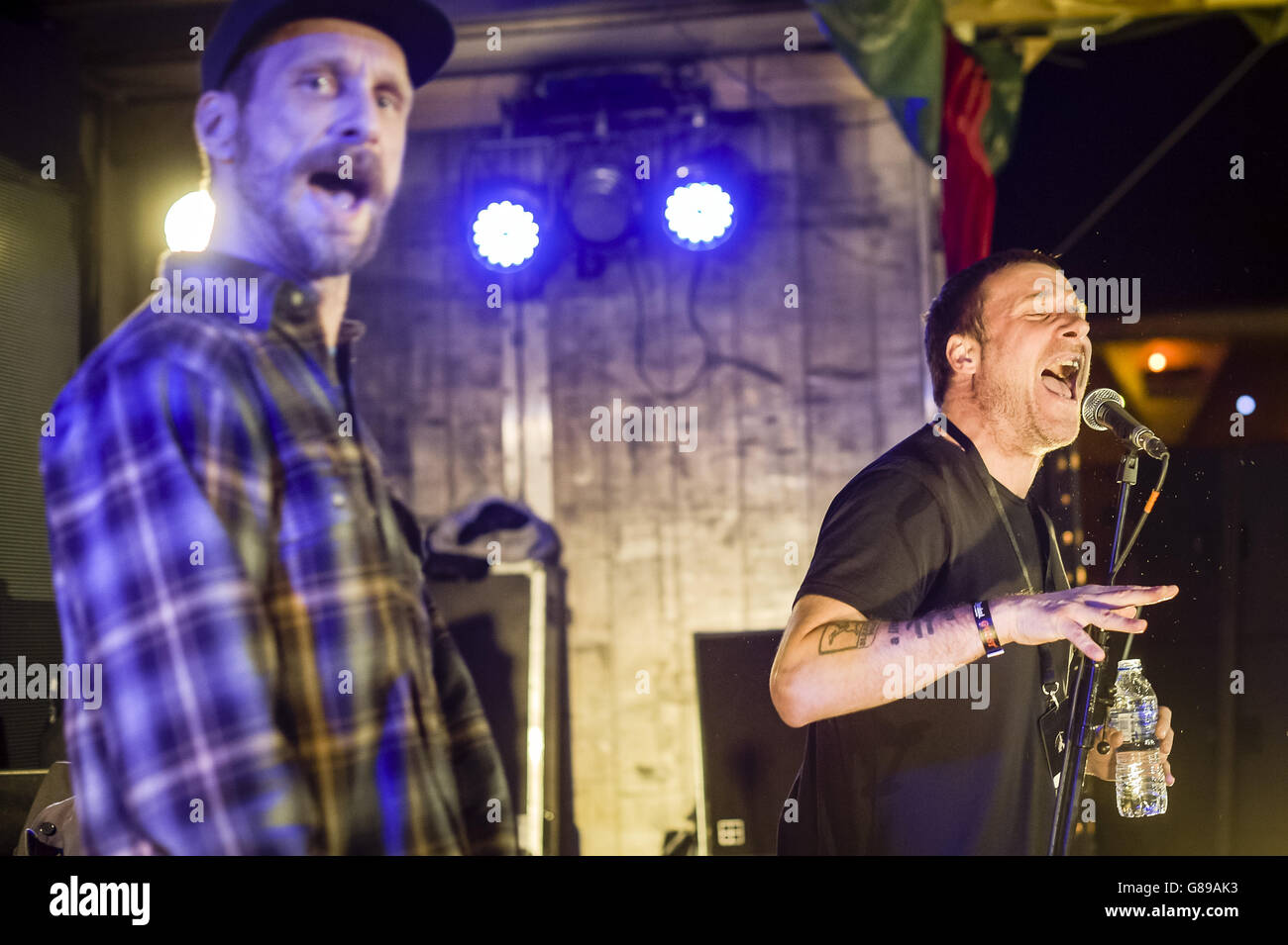 Sleaford Mods vocalist Jason Williamson, right, and musician Andrew ...