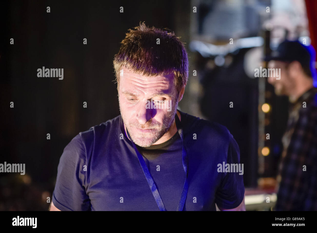 Sleaford Mods vocalist Jason Williamson performs on stage at Banksy's ...