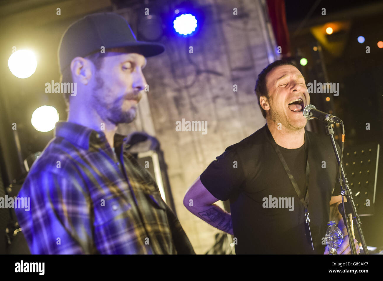 Sleaford Mods vocalist Jason Williamson, right, and musician Andrew ...