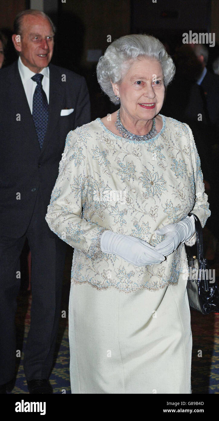Queen Elizabeth II and the Duke of Edinburgh arrive for a dinner hosted ...