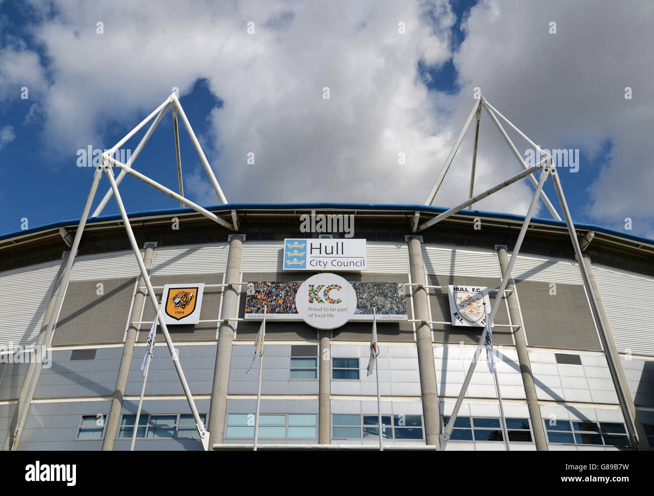 A general view of the KC Stadium before the Sky Bet Championship match ...