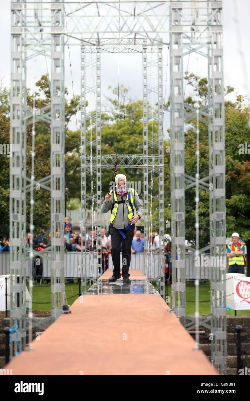 Professor Trevor Whittaker crosses a Guinness world record beating ...