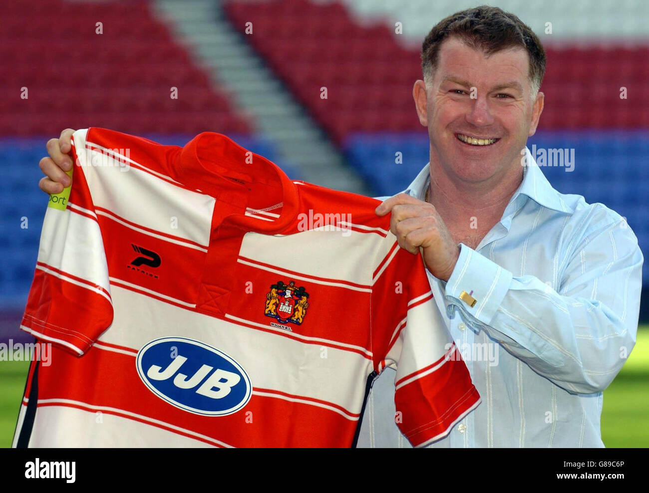 Rugby League - Wigan Warriors Press Conference - JJB Stadium Stock ...