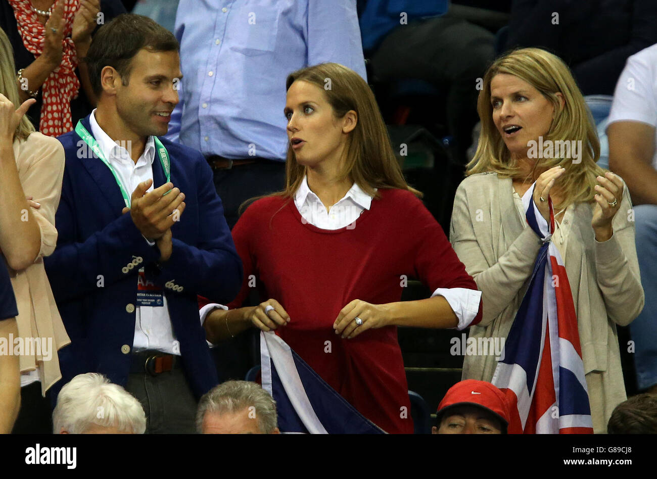 Andy Murray's wife Kim Sears watches Great Britain's Dan Evans during ...