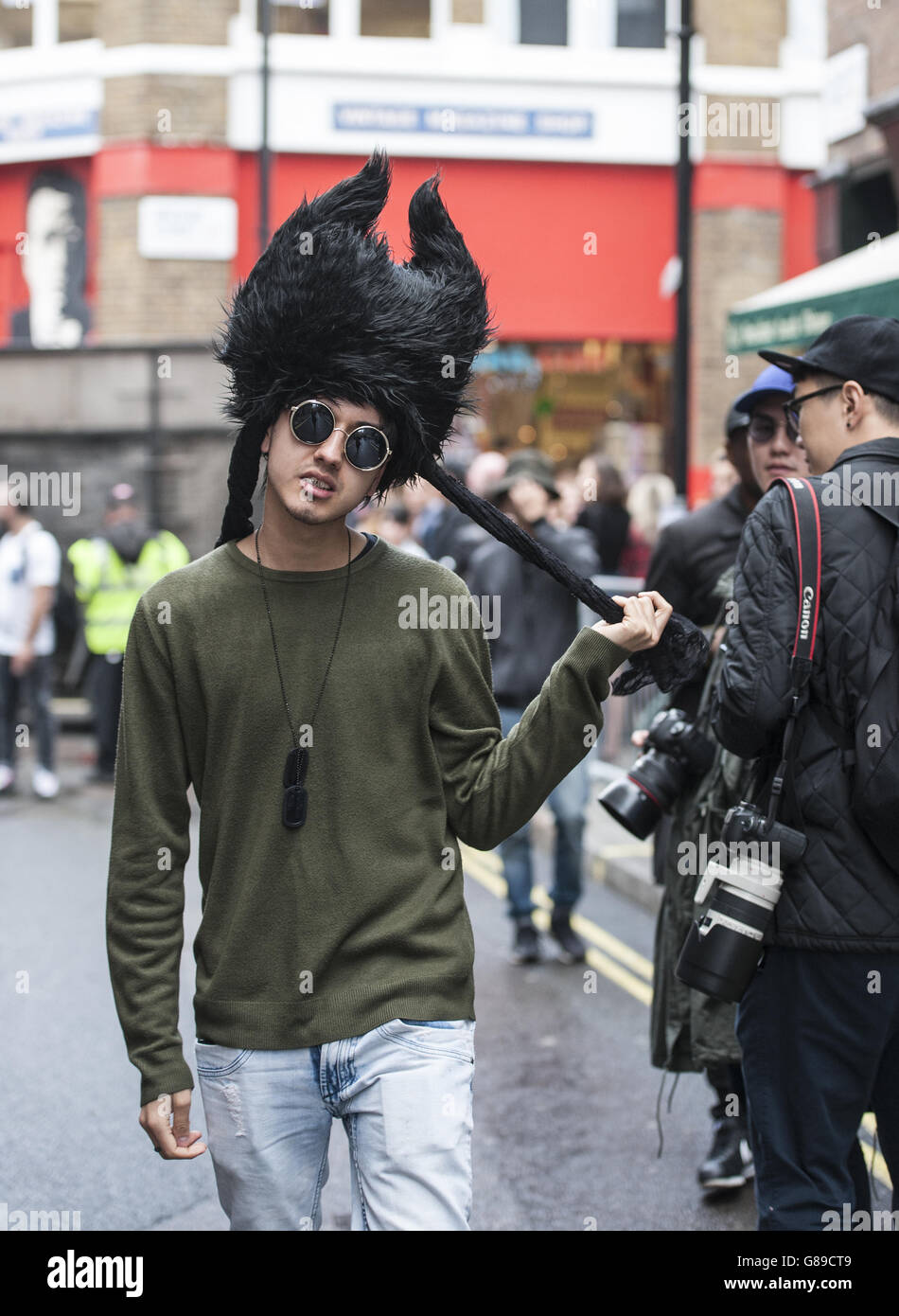 An attendee outside the Brewer Street Car Park venue during the Spring ...