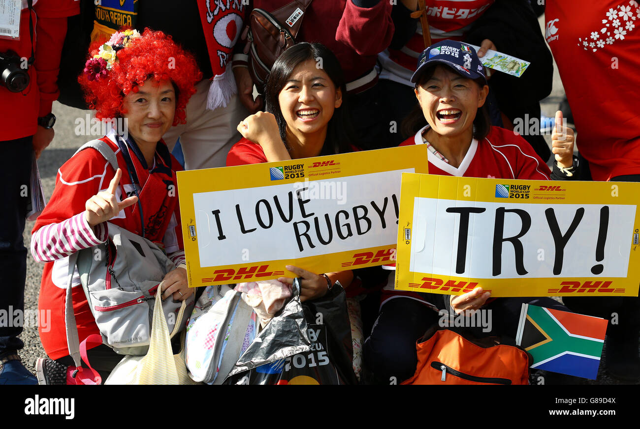 Japanese fans arrive for the Rugby World Cup match at the Brighton ...