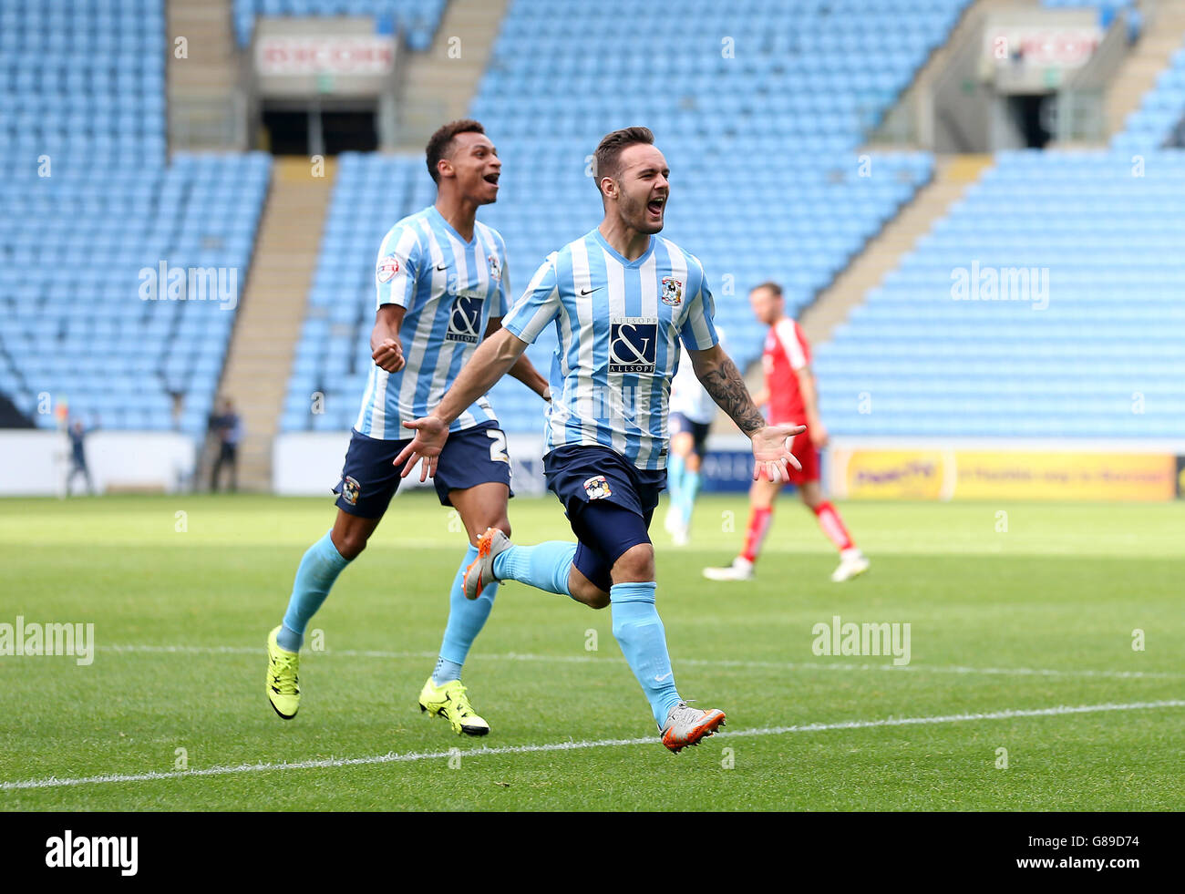 Coventry City's Adam Armstrong celebrates after scoring their first ...