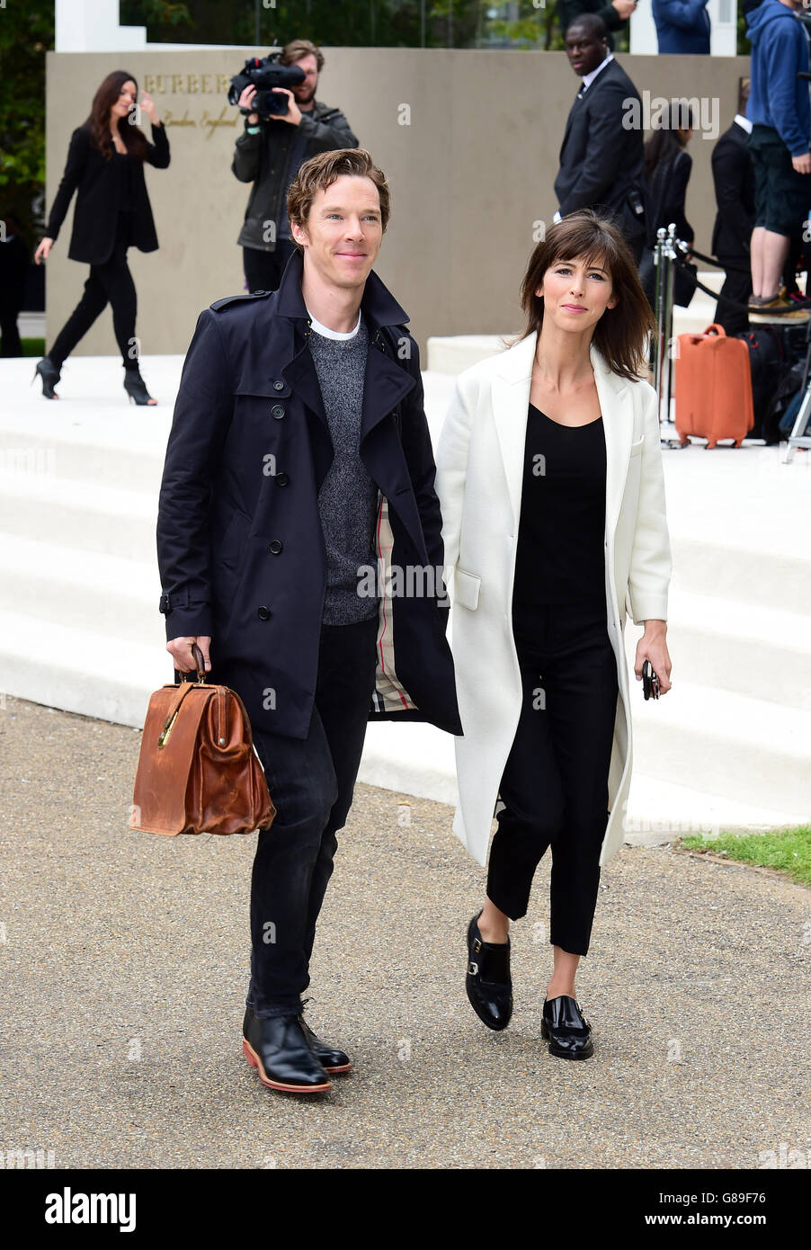 Benedict Cumberbatch and Sophie Hunter attending the Burberry Spring ...