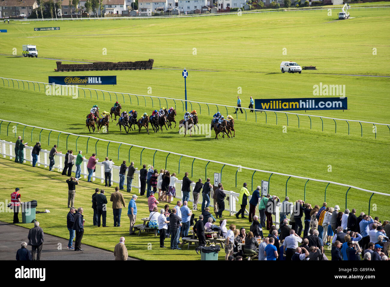 Willliam hill signage branding horse racing horse crowd supporters hi ...