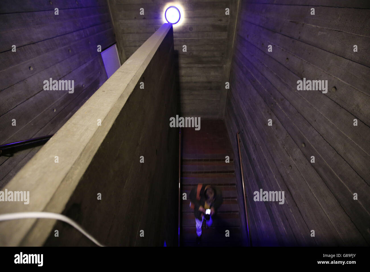 The stairway to the auditorium ventilation systems above the foyer of ...