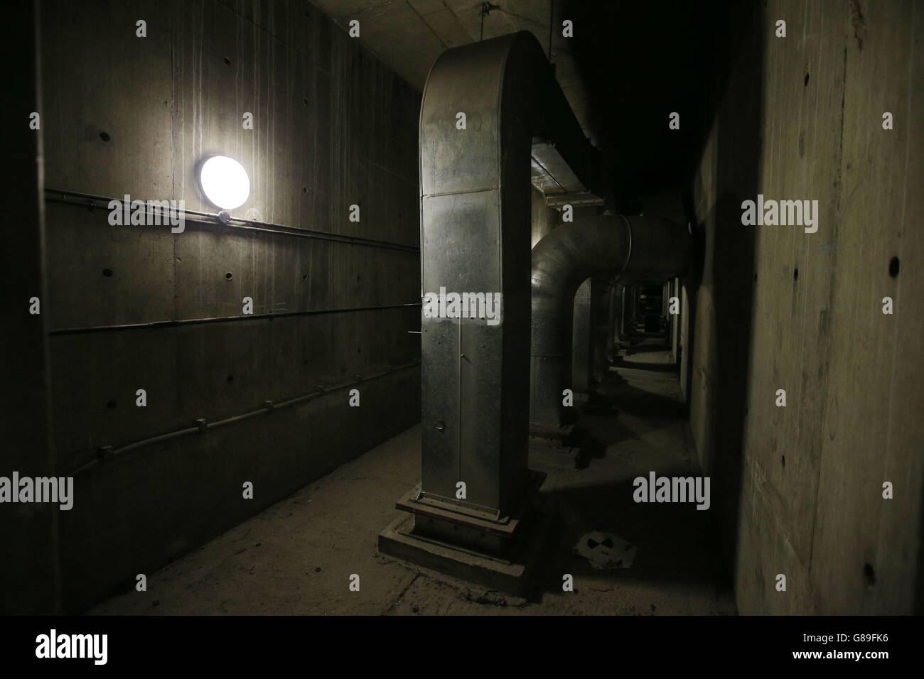 The service walkways above the ceiling of Queen Elizabeth Hall at the ...