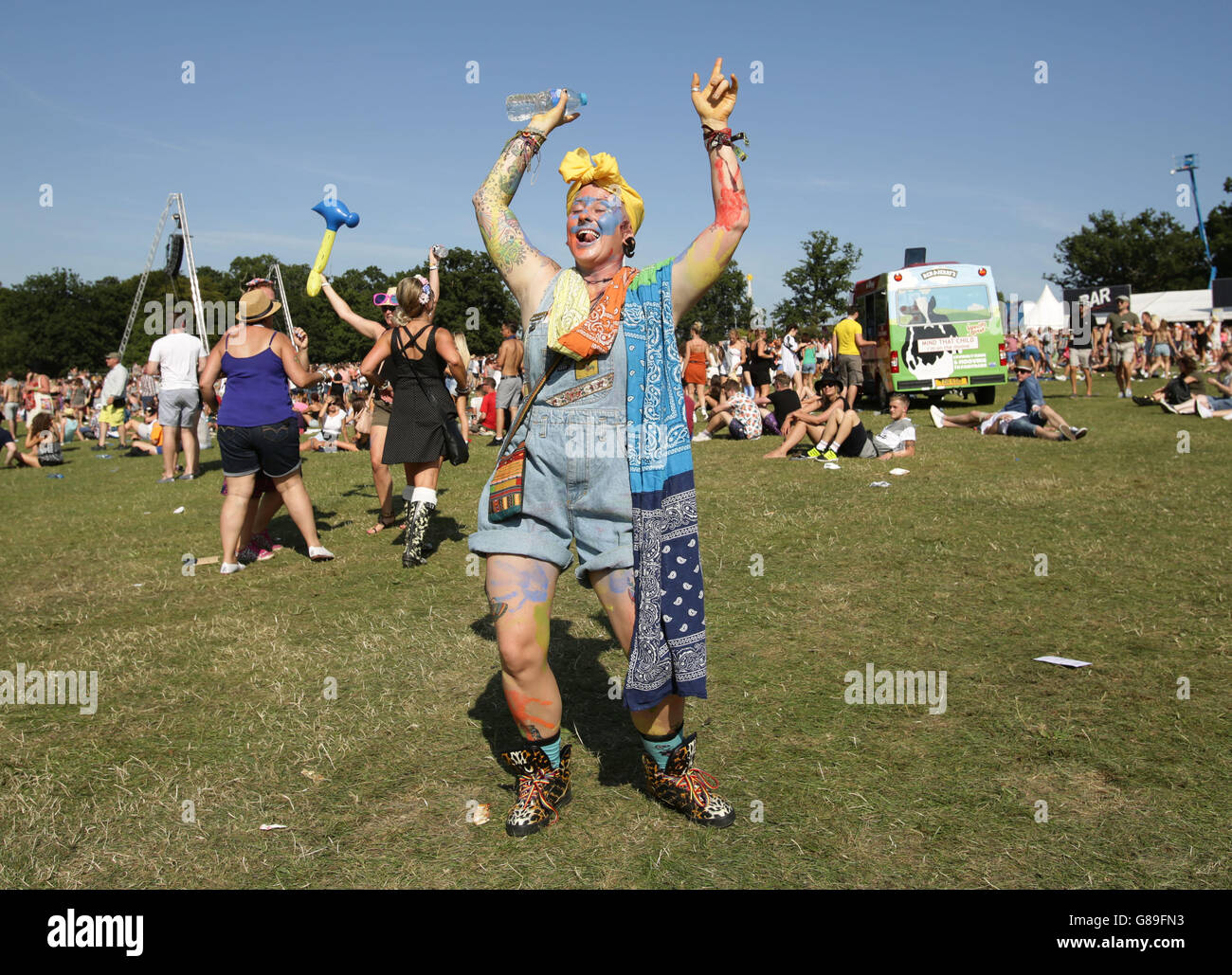 Attending the v festival at hylands park in chelmsford hi-res stock ...
