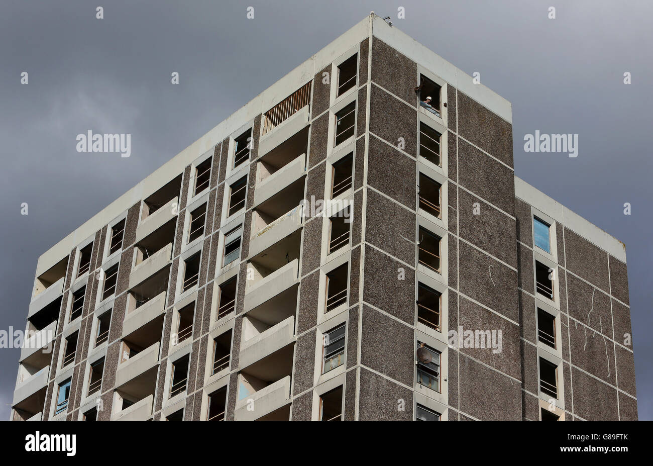 Ballymun tower demolition Stock Photo - Alamy