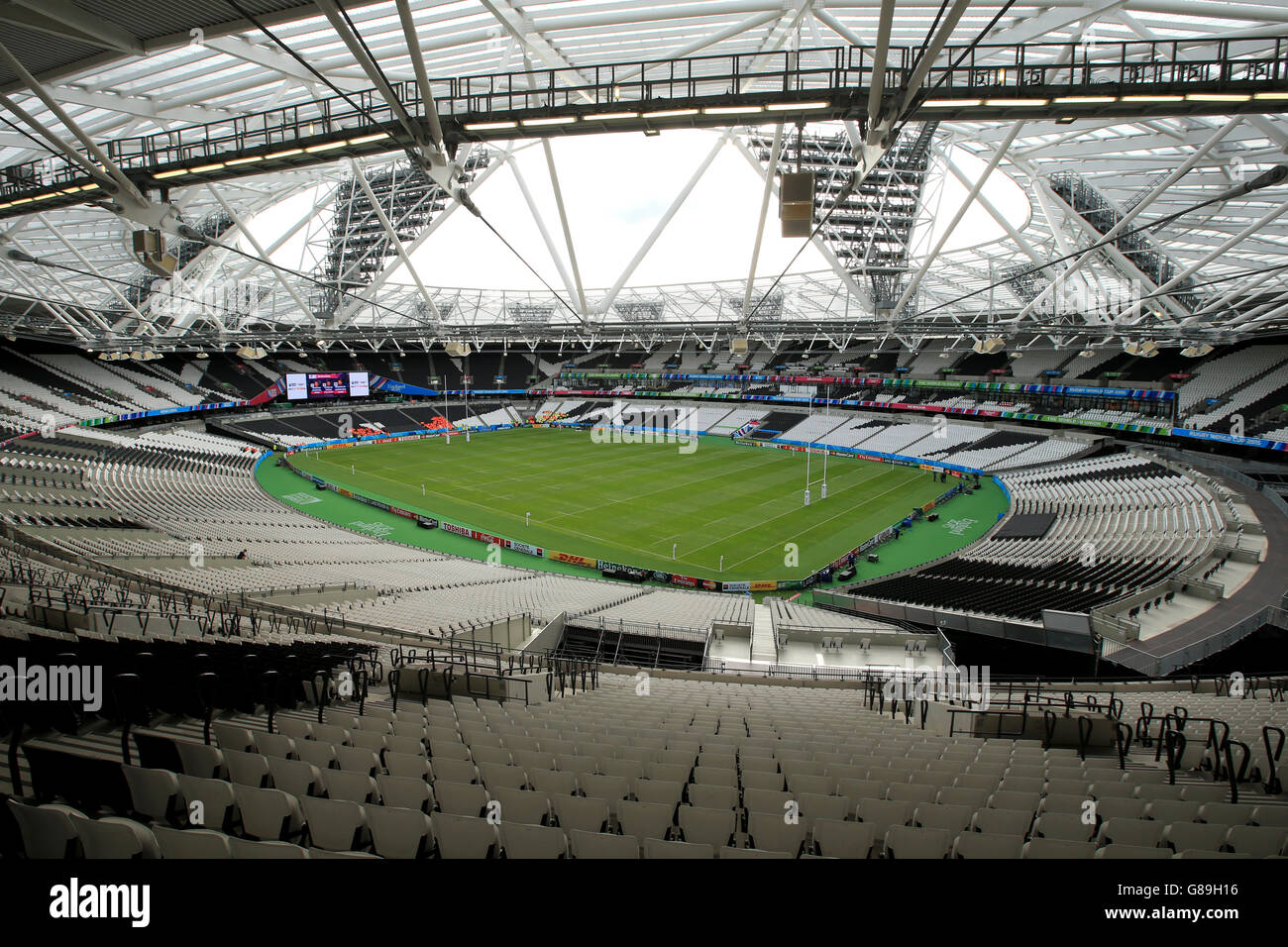 A general view of The Olympic Stadium before the Rugby World Cup match ...