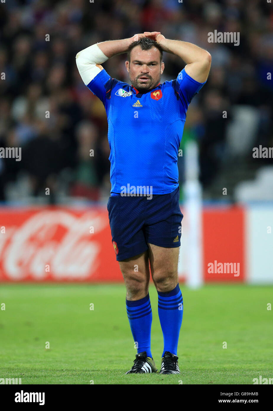 France's Nicolas Mas during the Rugby World Cup match at The Olympic ...