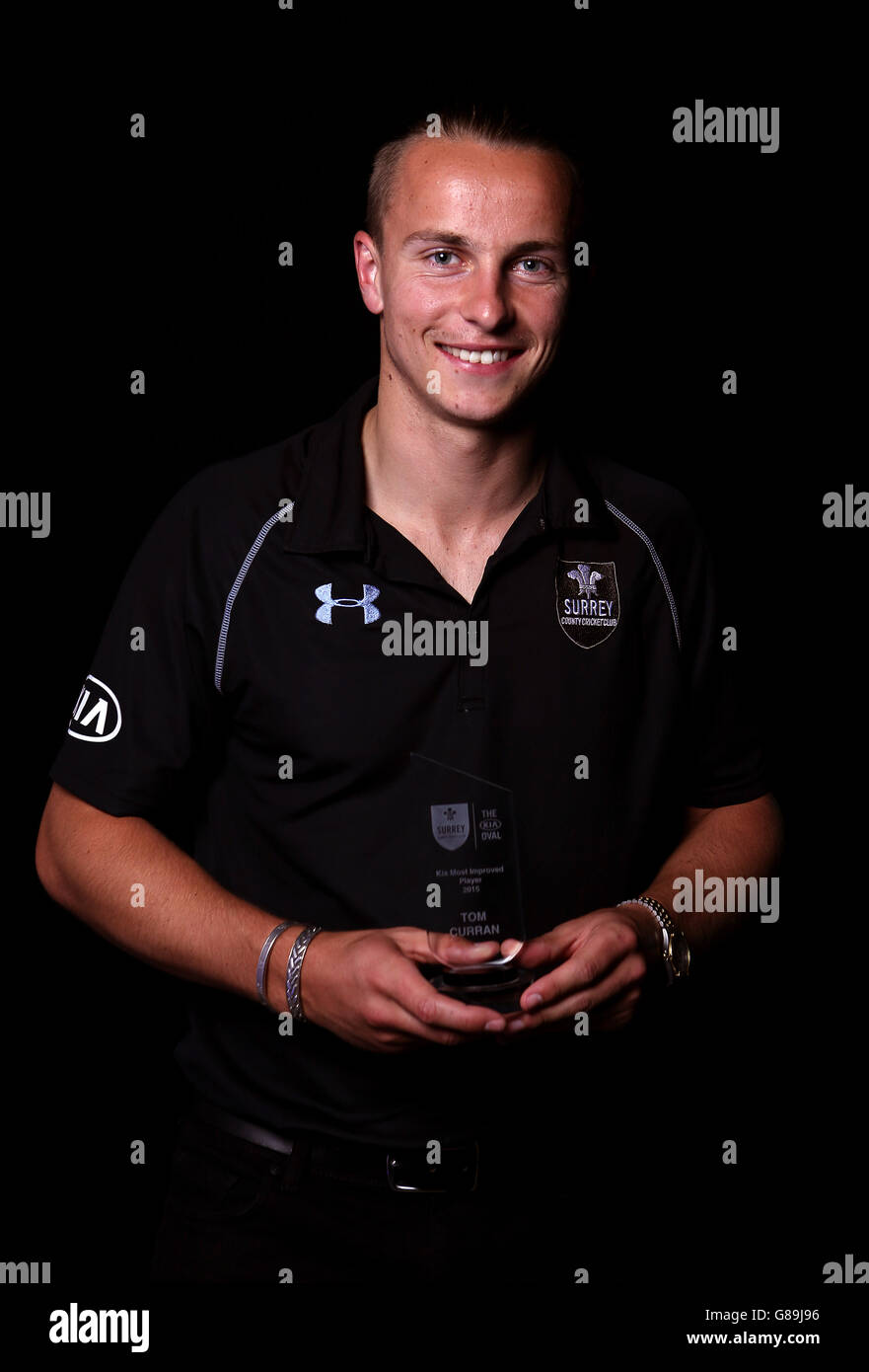 Tom Curran poses with his Kia Most Improved Player of the Year award ...