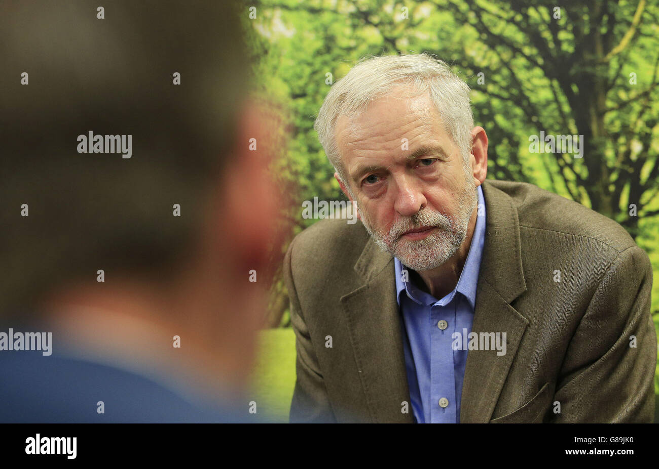 Labour party leader Jeremy Corbyn, during a visit to the Brighton ...
